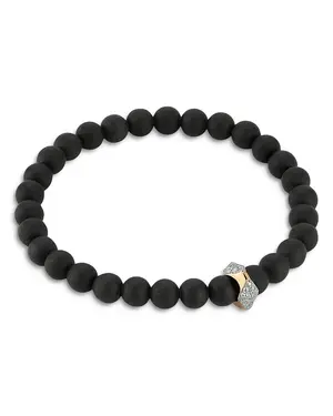 Walters Faith 18k Rose Gold, Onyx & Diamond Beaded Bracelet - Black/pink