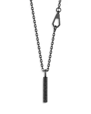 Walters Faith 18k Gold Diamond Grant Hexagon Bar Pendant - Black