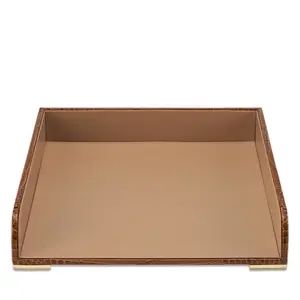 Aerin Classic Croc Embossed Leather Paper Tray