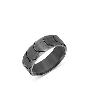 Bloomingdale'S Bevel Edge Tire Tread Texture Band - Gray