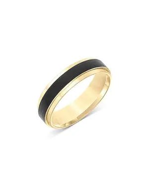 Bloomingdale'S Bevel Edge Band In Tungsten - Gold/black