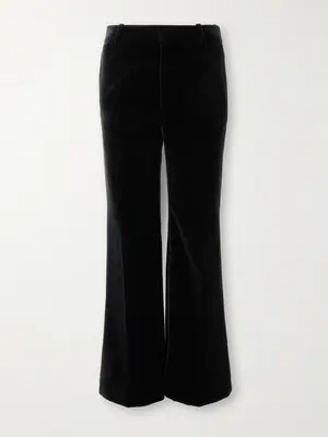 Chloé Cotton-velvet Wide-leg Pants