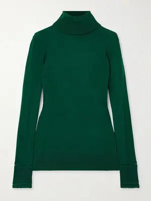 Chloé Pointelle-knit Wool Turtleneck Sweater
