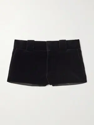 Chloé Cotton-velvet Tailored Shorts