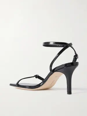 AeydĒ Hallie Patent-leather Sandals - Black