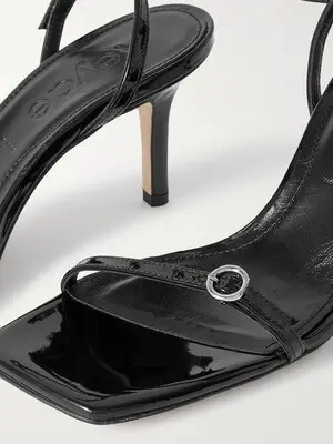AeydĒ Hallie Patent-leather Sandals - Black