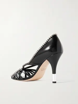 Chloé Leonie Cutout Embellished Leather Pumps