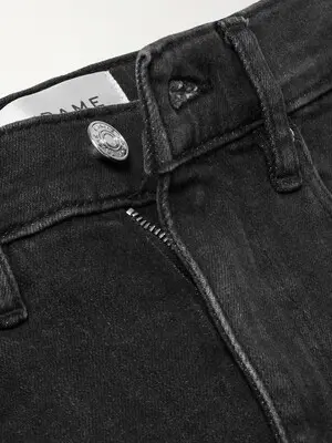 FRAME Le Sleek Embellished Cropped High-rise Straight-leg Jeans