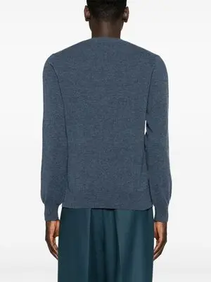 Play Comme Des Garcon Heart-patch Wool Jumper - Blue
