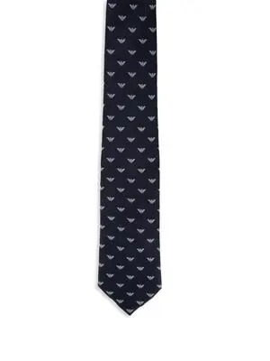 Emporio Armani Logo-print Tie - Blue
