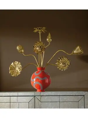 Jonathan Adler Eden Round Vase - Red