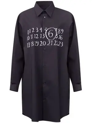 MAISON MARGIELA Numbers Motif Shirt Dress - Black