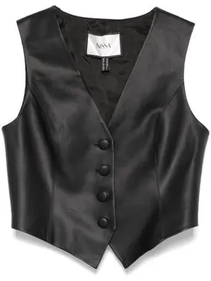 NISSA Faux-leather Waistcoat
