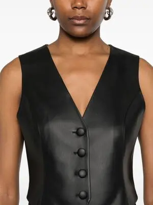 NISSA Faux-leather Waistcoat