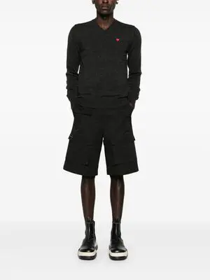 Play Comme Des Garcon Heart-patch Wool Jumper