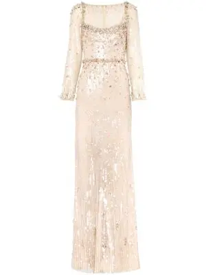 Jenny Packham Kestra Embellished Maxi Dress - Neutrals