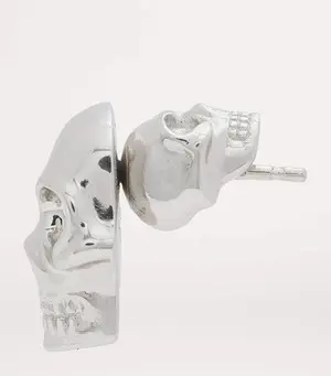 Alexander McQueen Palladium-plated Skull Stud Single Earring