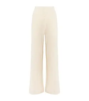 LESET Cotton Pointelle Lounge Trousers - Yellow