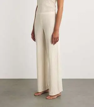 LESET Cotton Pointelle Lounge Trousers - Yellow