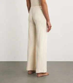 LESET Cotton Pointelle Lounge Trousers - Yellow