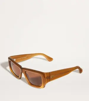 PORT TANGER Sabea Rectangle Sunglasses - Brown