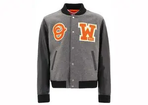 Off-White Logo Lettering Bomber Jacket Grey/black