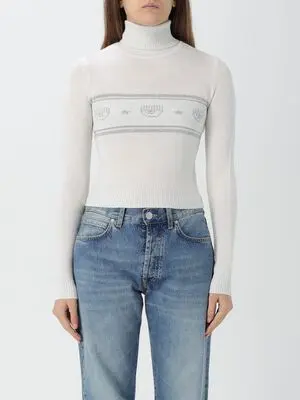 CHIARA FERRAGNI Turtleneck Sweater - White