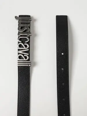 Just Cavalli Logo Buckle Leather Belt