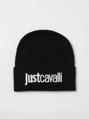 Just Cavalli Ribbed Logo Beanie - Black