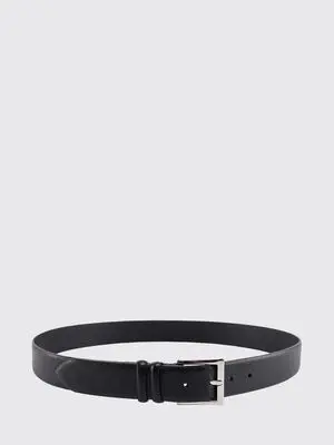 Orciani Saffiano Leather Belt - Black
