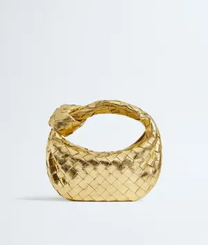 Bottega Veneta Mini Jodie Top Handle Bag - Gold