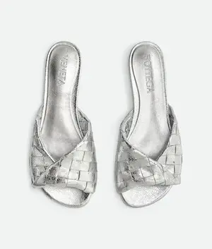 Bottega Veneta Blink Flat Mule - Silver