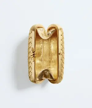 Bottega Veneta Intreccio Knot Clutch - Gold