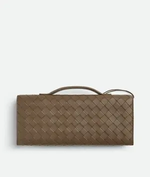 Bottega Veneta Intrecciato Leather Andiamo Clutch - Pinecone