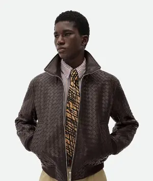 Bottega Veneta Intrecciato Leather Blouson - Fondant