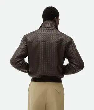 Bottega Veneta Intrecciato Leather Blouson - Fondant
