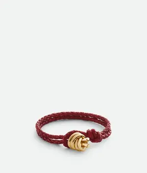 BOTTEGA  VENETA Knot Leather Bracelet - Rosewood