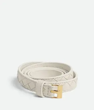 BOTTEGA  VENETA Bottega Veneta Thin Woven Belt - Chalk