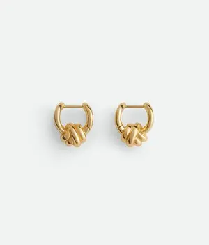 BOTTEGA  VENETA Bottega Veneta Knot Hoop Earrings - Yellow Gold