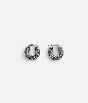 Bottega Veneta Intreccio Hoop Earrings - Silver