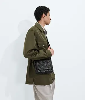 Bottega Veneta Intreccio Smooth Leather Diago Cross-body Bag