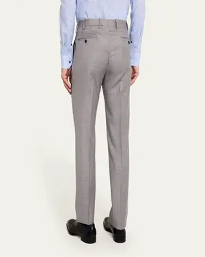 Giorgio Armani Wool Flat-front Trousers - Grey