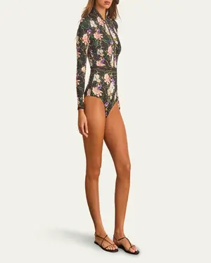 AQUA BLU AUSTRALIA Carmen Rashguard One-piece Swimsuit