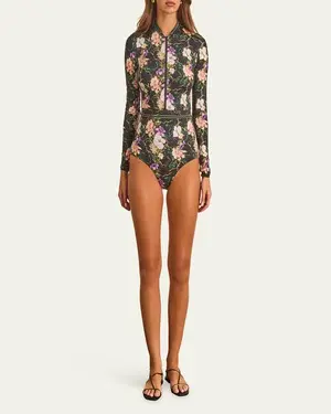 AQUA BLU AUSTRALIA Carmen Rashguard One-piece Swimsuit