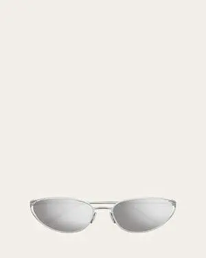 Bottega Veneta Knot Metal Cat-eye Sunglasses - Silver