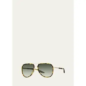 Barton Perreira Cani Aviator Sunglasses - Green