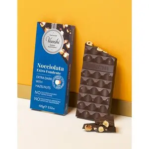 VANCHI Hazelnut And Extra Dark Chocolate Bar 100g