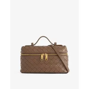 Bottega Veneta Intrecciato Leather Vanity Case - Pinecone-gold
