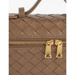 Bottega Veneta Intrecciato Leather Vanity Case - Pinecone-gold