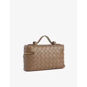 Bottega Veneta Intrecciato Leather Vanity Case - Pinecone-gold